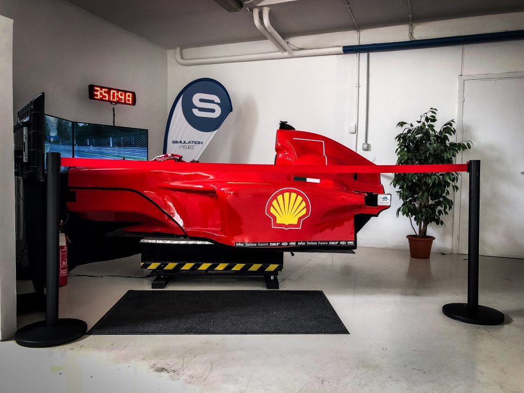 Simulatore Formula 1 Full Motion su 3 assi, simulatore guida professionale